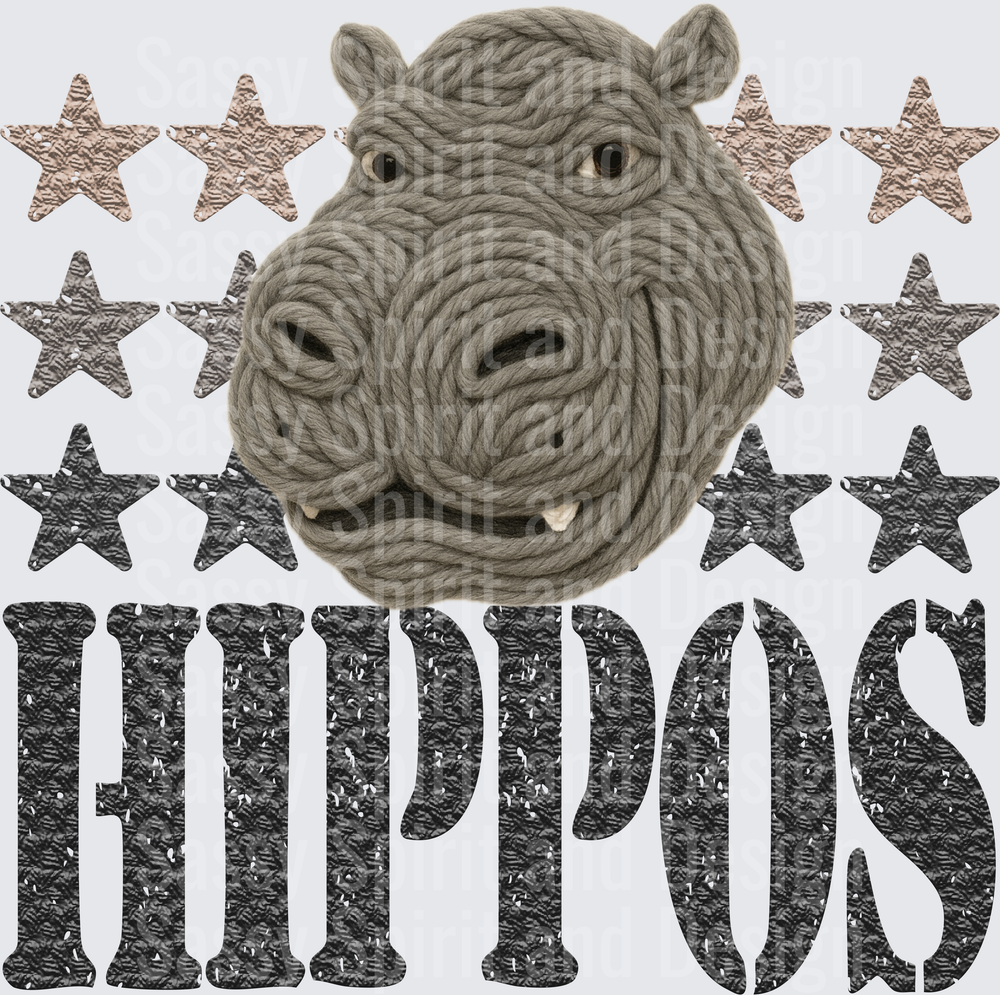YARN MASCOTS HIPPOS – Sassy Spirit and Design