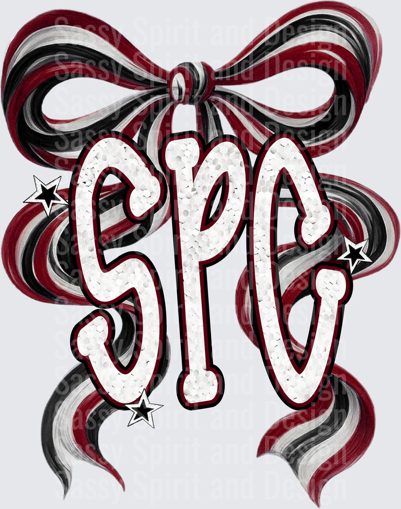 SPC MAROON BOW GLITTER – Sassy Spirit and Design